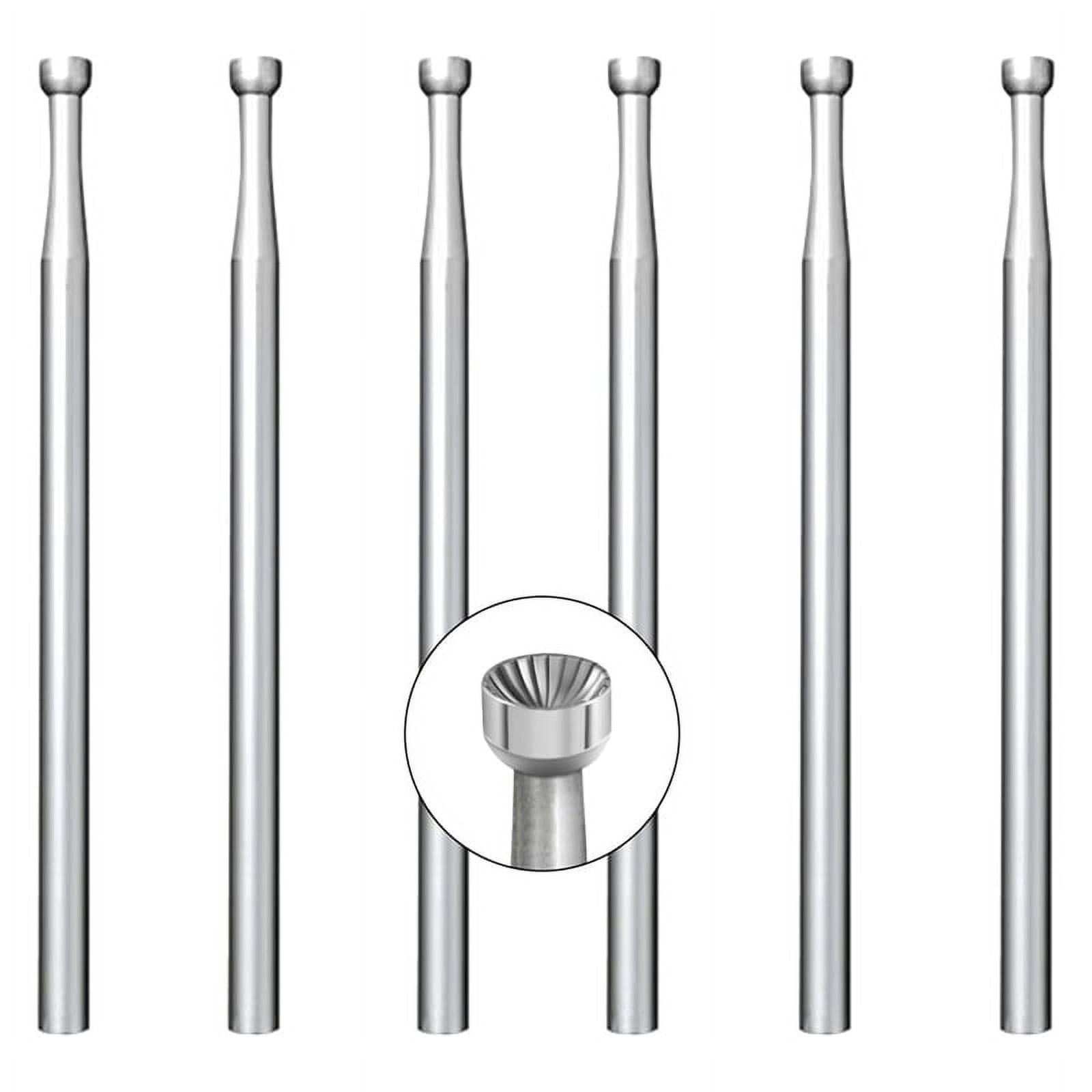 6 Pcs 2.3mm Round Cup Burr - 3/32inch Shank Wire Rounder Bits Jewelry ...
