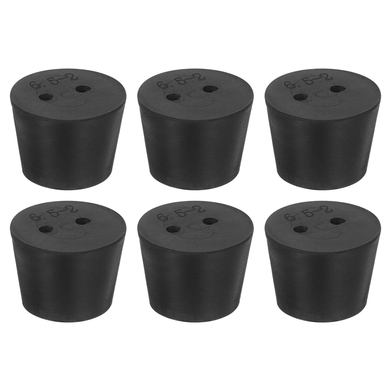 6 Pcs 2-Hole Rubber Stopper, Tapered Lab Seal Tube Stopper Plug for ...