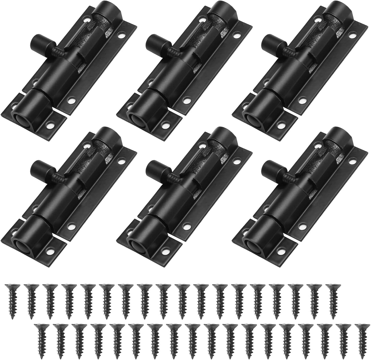 6 Pcs 2 Inch Barrel Bolt Latch, Aluminum Alloy Slide Door Latch Lock ...