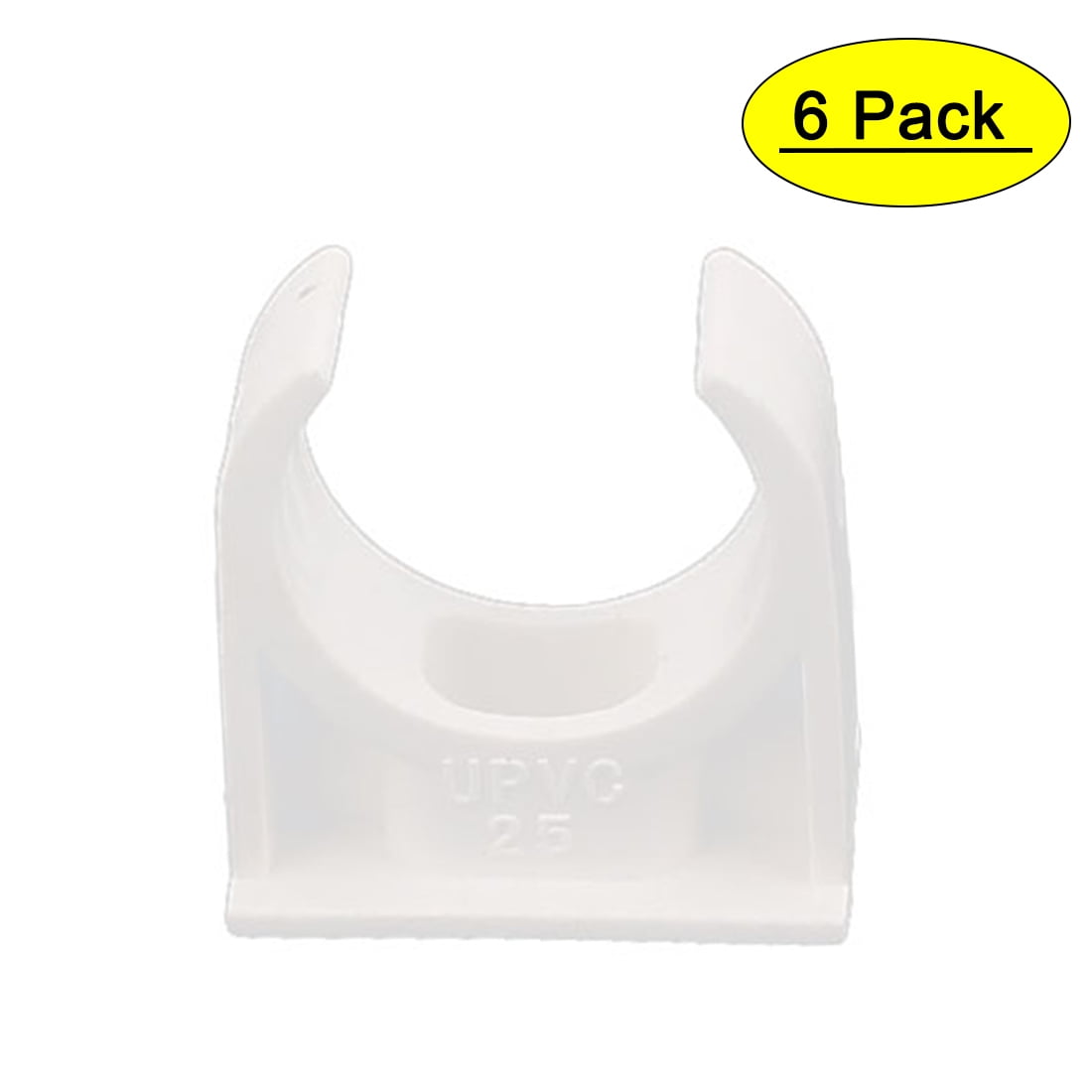 6 Pcs 23mm Diameter PVC Water Tube Pipe Clamps Clips Connectors White ...