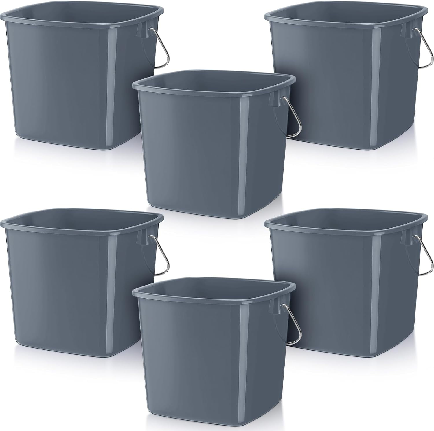 6 Pcs 3 Quart Cleaning Bucket Small Detergent Square Bucket Sanitizing ...