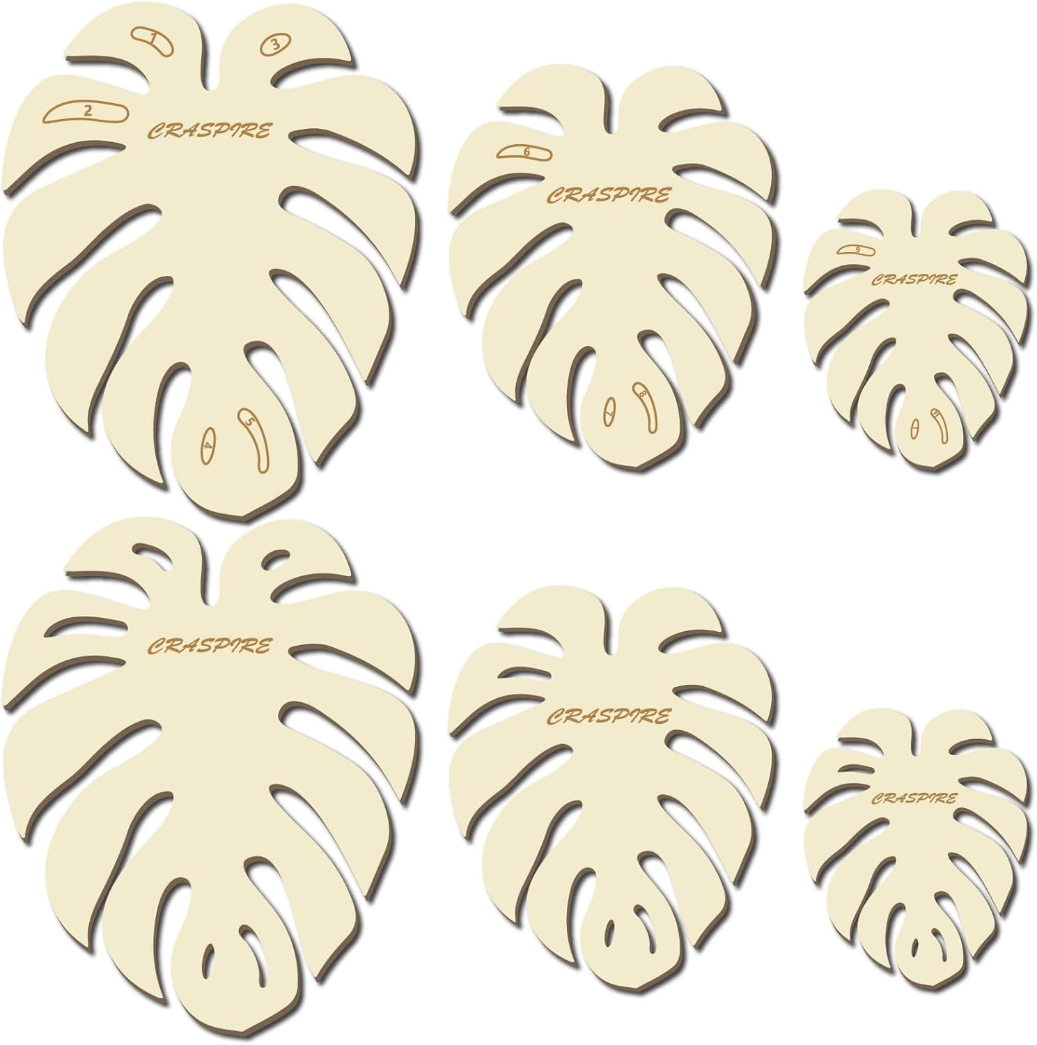 6 Pcs 3 Sizes Macrame Leaf Cutting Molds Summer Palm Monstera Leaves ...