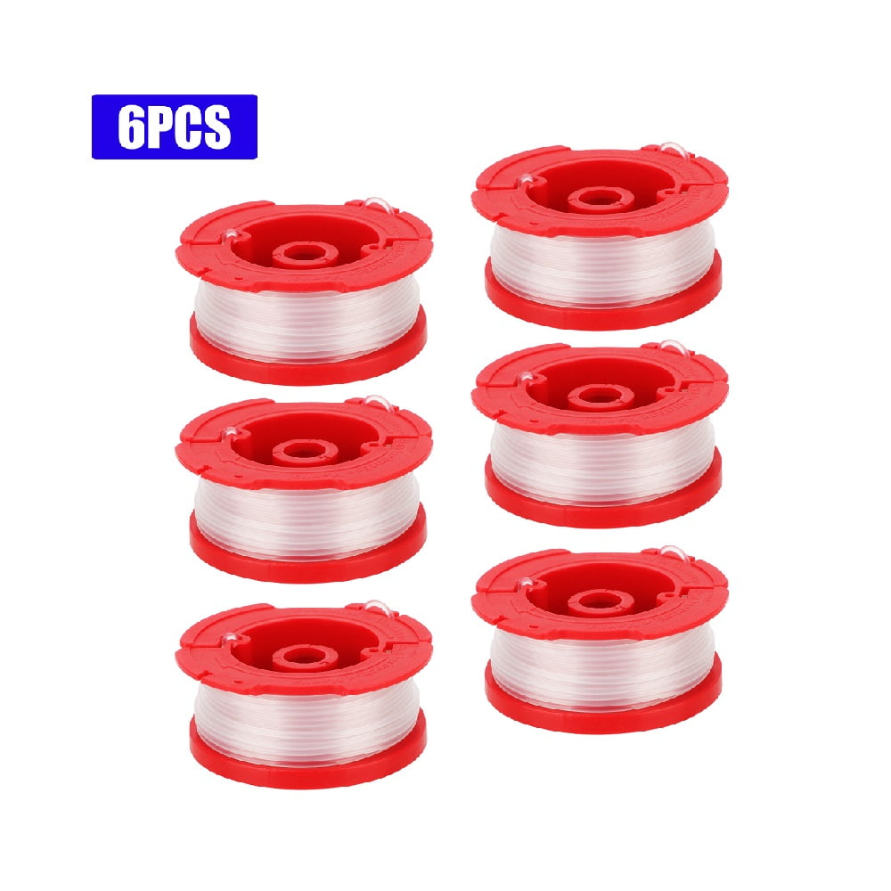 6 Pcs 30 Feet 0.065 Inch Red Replacement String Trimmer Line for Grass ...