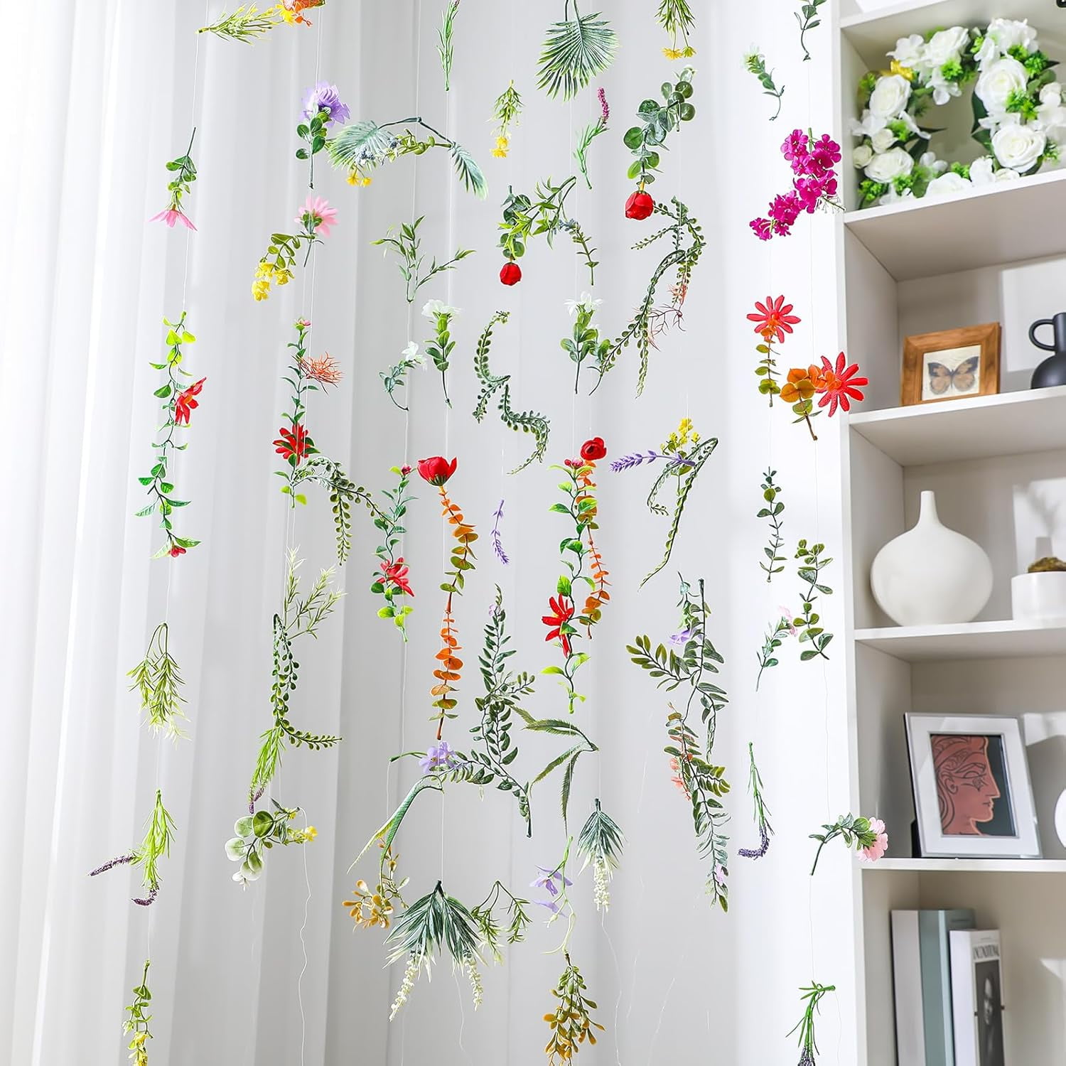 6 Pcs 35.4 ft Flower Garlands Hanging Wildflower Garlands Floral Vines ...