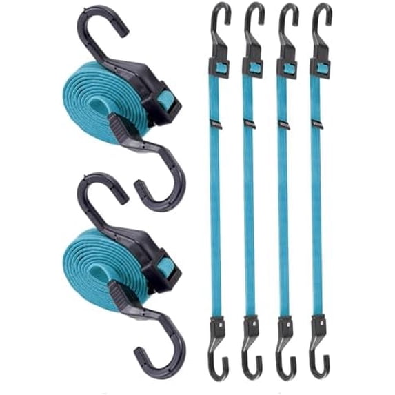 6 Pcs 36 Inch Flat Adjustable Bungee Cords with Hooks, 3X Faster to ...