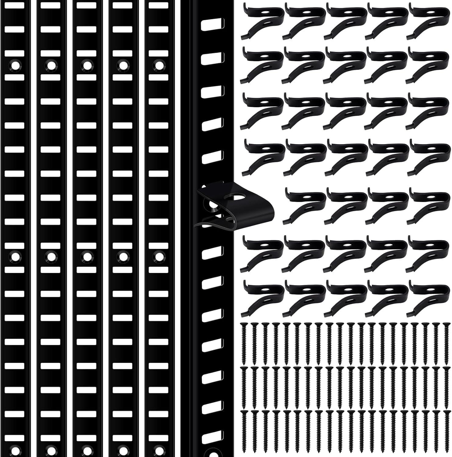 6 Pcs 36 Inch Shelf Pilaster and 36 Pcs Cabinet Shelf Clips Adjustable ...