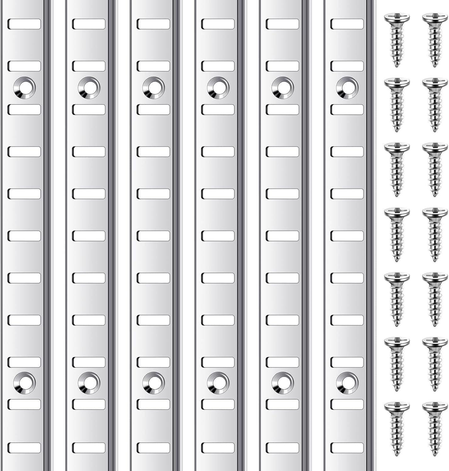 6 Pcs 36 Inch Shelf Pilaster Metal Mortise Mount Pilaster Strip ...