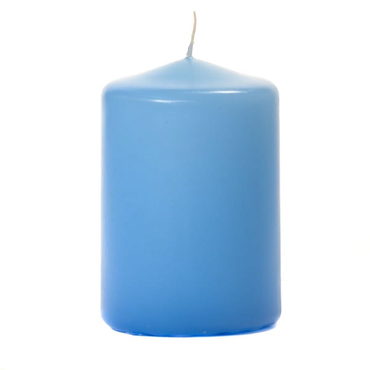6 Pcs, 3x4 Light Blue Pillar Candles Unscented 3 in. diameterx4.5 in ...