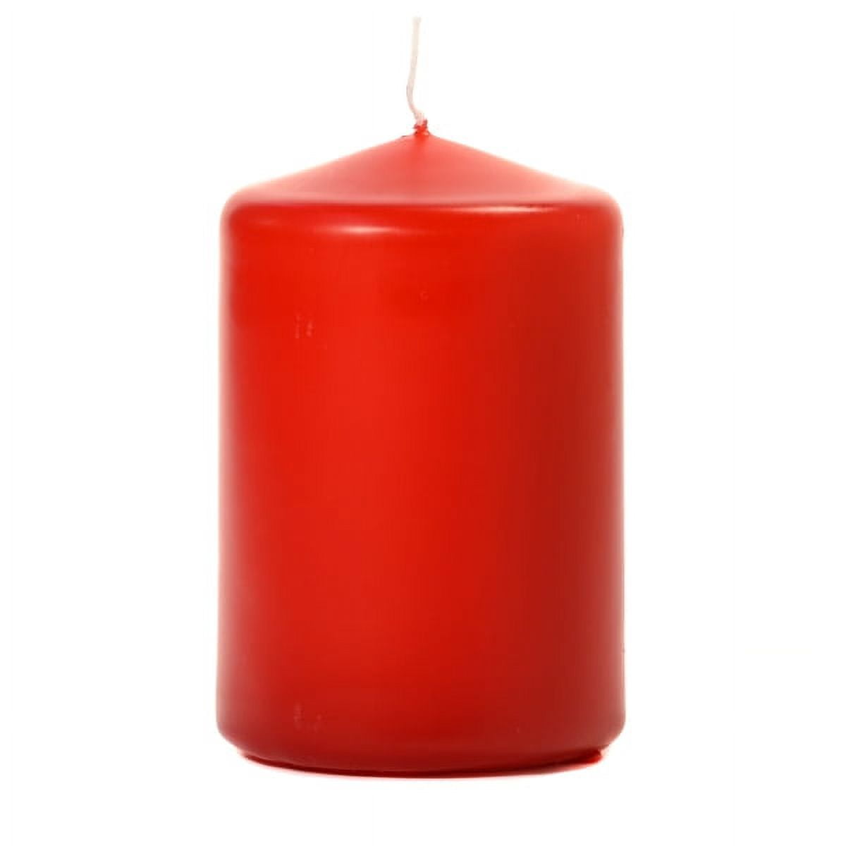 6 Pcs, 3x4 Red Pillar Candles Unscented 3 in. diameterx4.5 in. tall ...