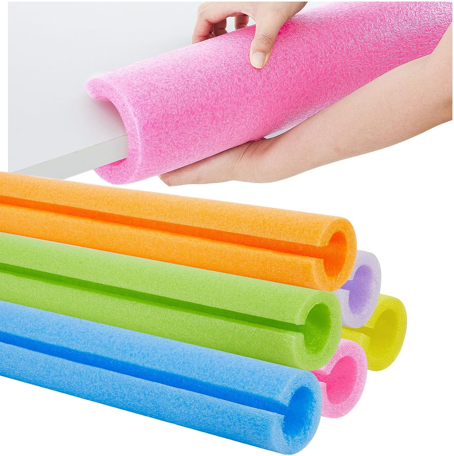 6 Pcs 40 x 4.1 Inch Jumbo Pool Noodles Foam Pre Slit Clamp Foam ...