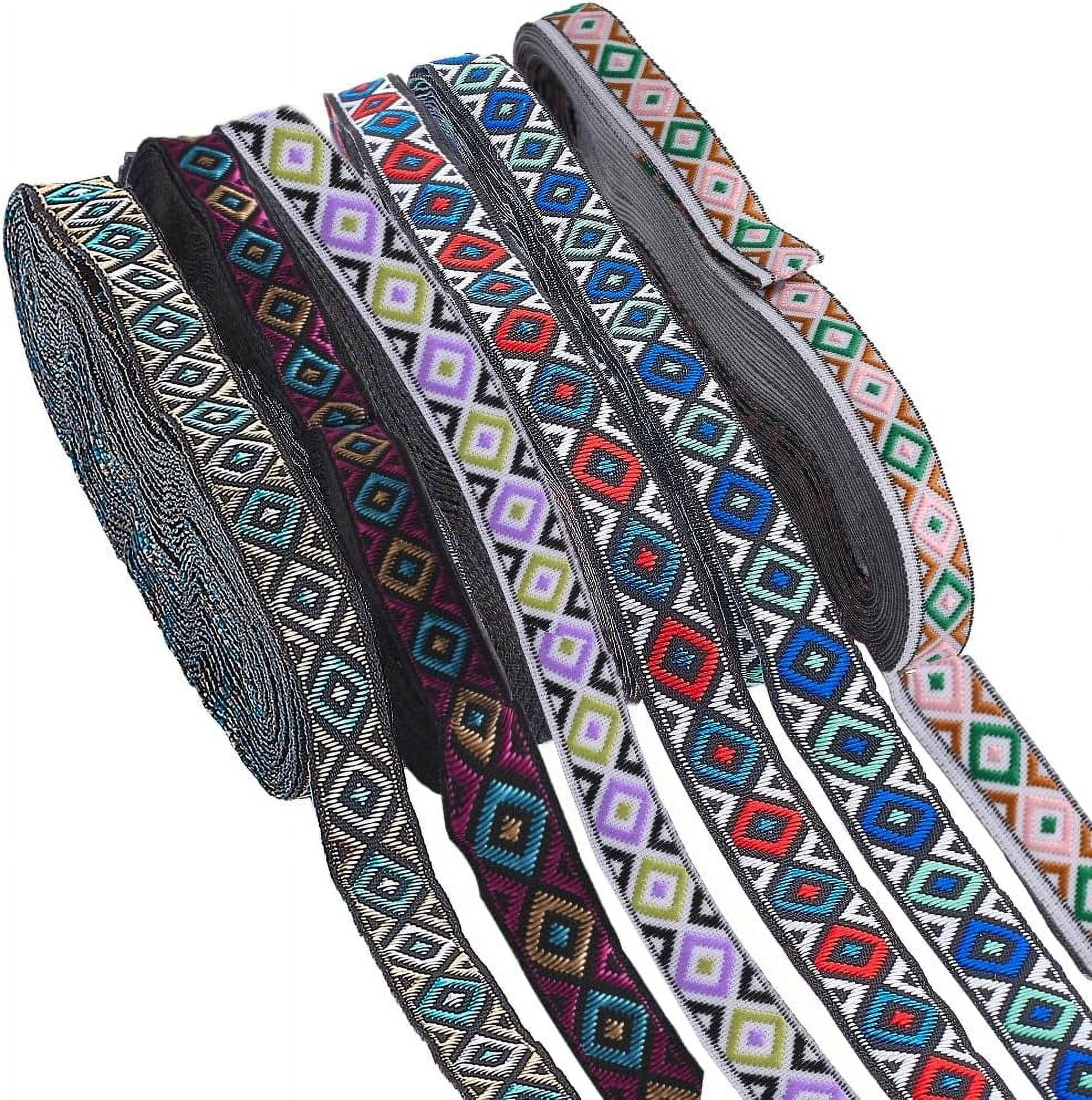 6 Pcs 45 Yards Vintage Jacquard Webbing Sewing Decorative Webbing 0.5 ...