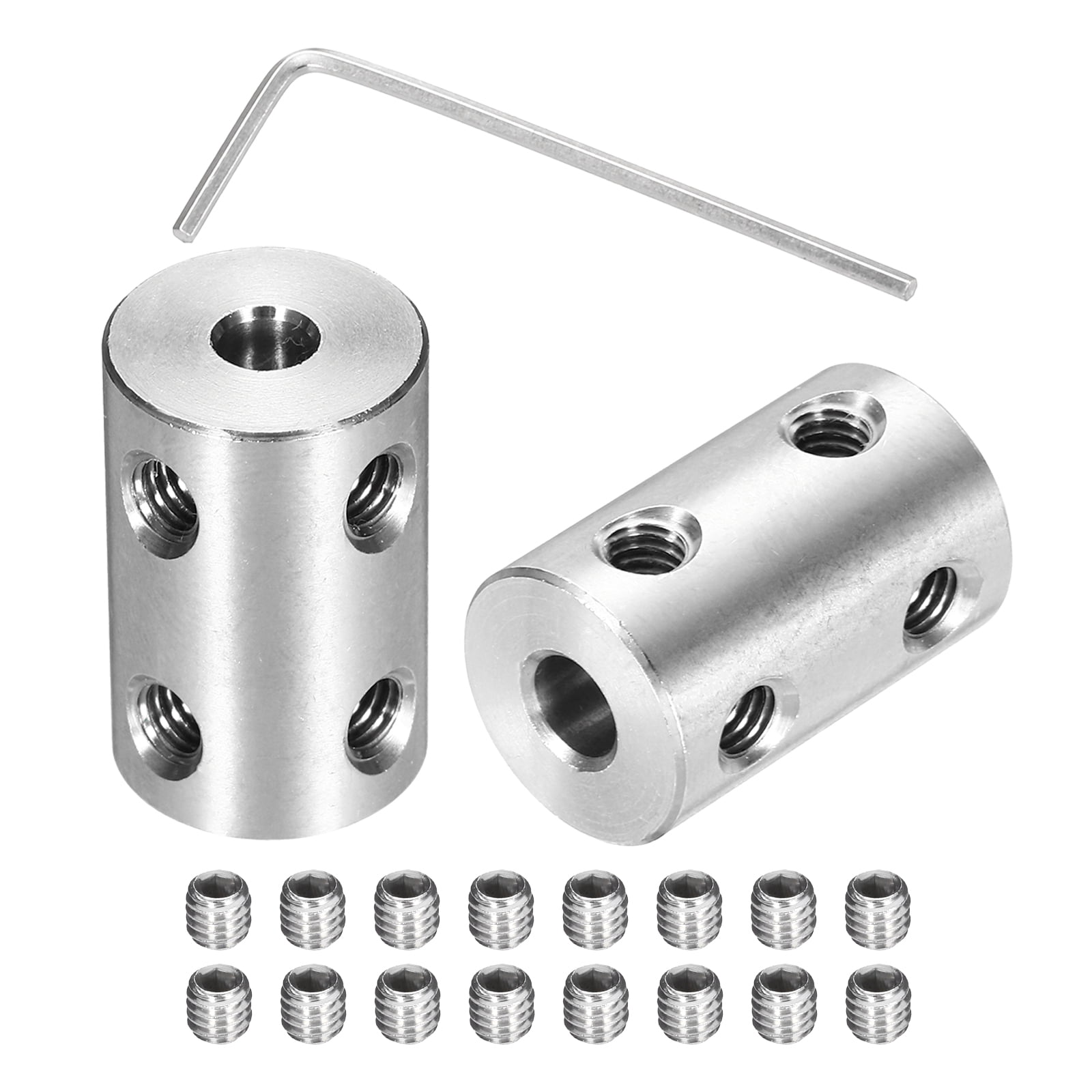 6 Pcs 4mm to 5mm Shaft Coupler Connector L22mm x D14mm Rigid Coupling ...