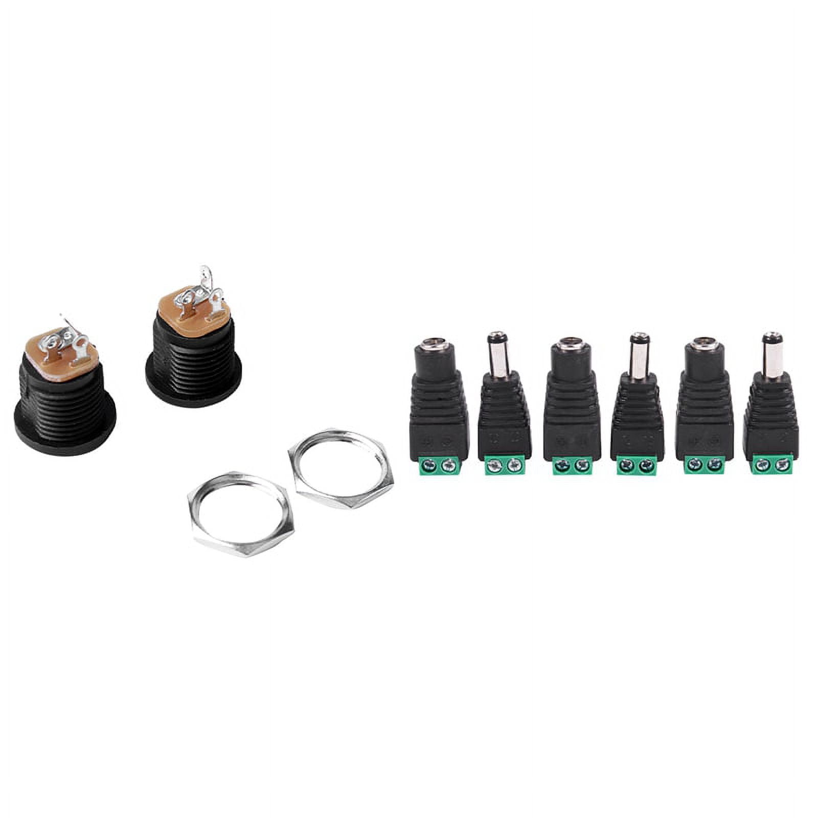 6 Pcs 5.5X2.1mm Female + Male CCTV DC Power Connector Adapter with 10 ...