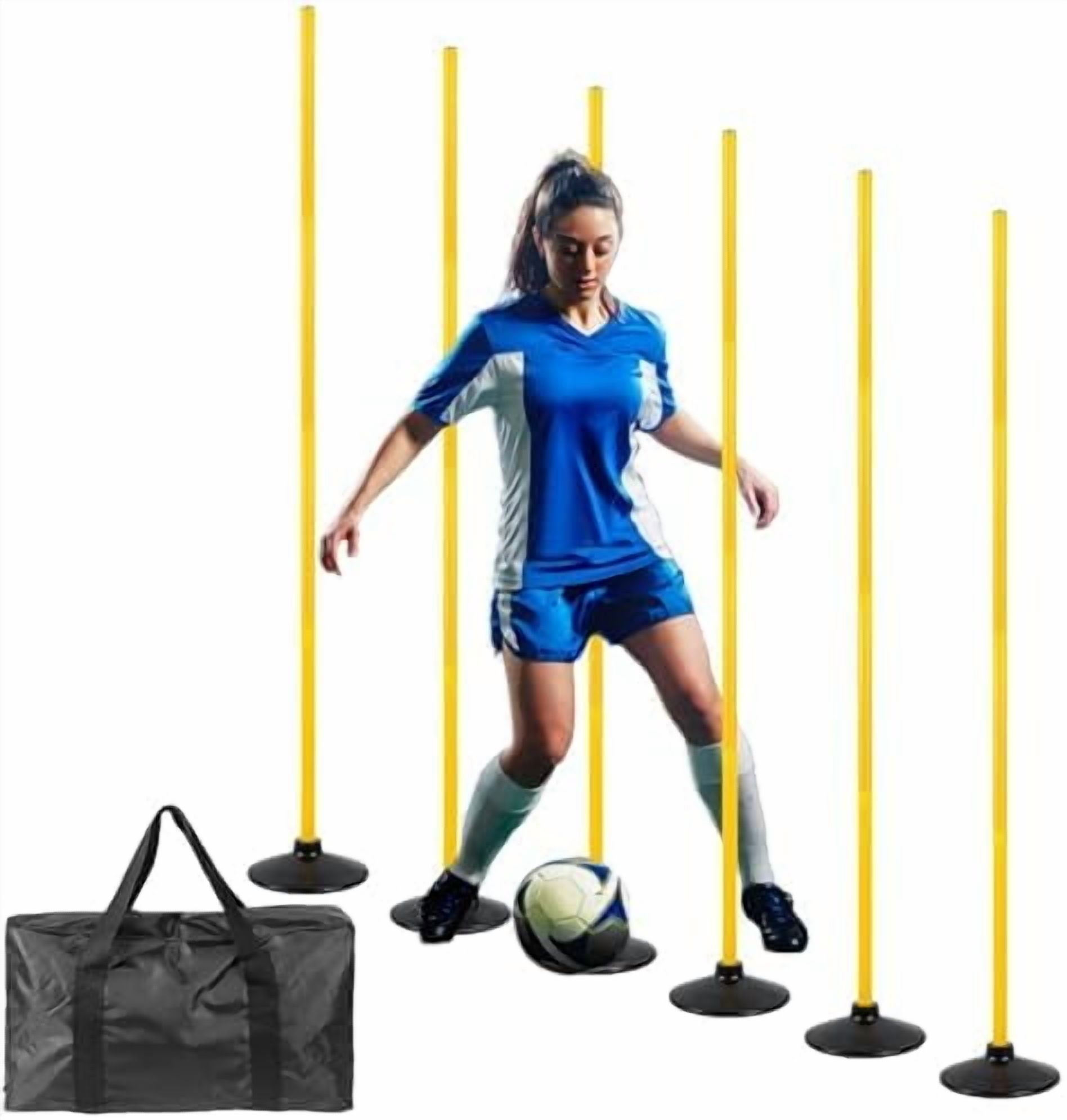 6 Pcs 5 FT Adjustable Agility Training Poles for Soccer,Basketball ...