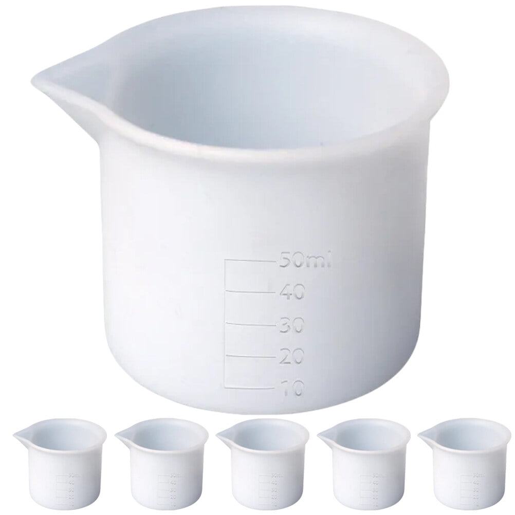 6 Pcs 50ml Silicone Measuring Cup Tools for Jewelry Making Epoxy Resin ...