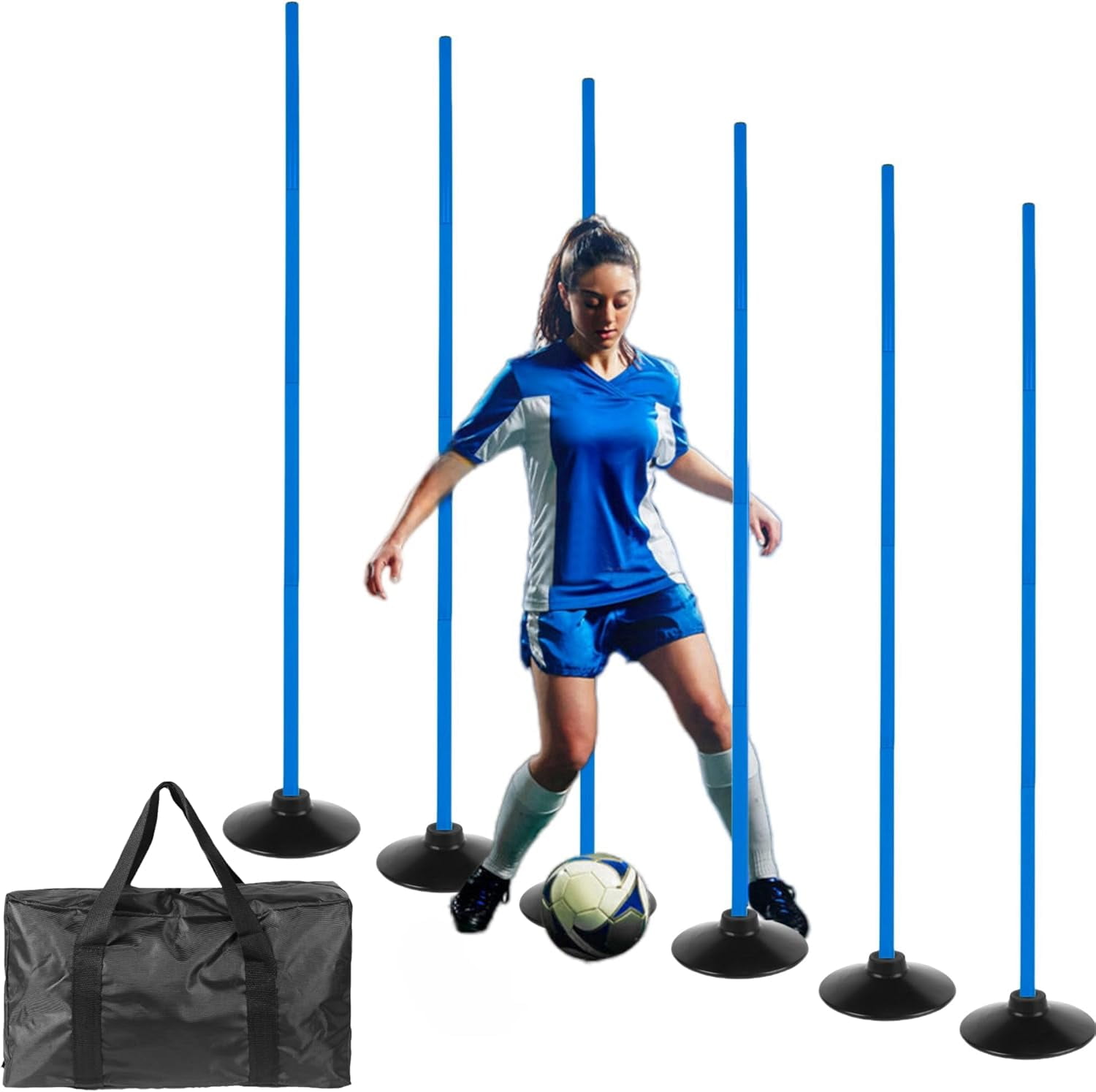 6 Pcs 5FT Adjustable Agility Training Poles for Soccer,Basketball - Walmart.com