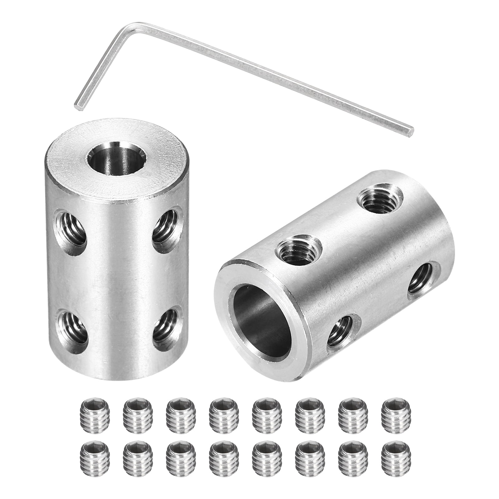 6 Pcs 5mm to 8mm Shaft Coupler Connector L22mm x D14mm Rigid Coupling ...