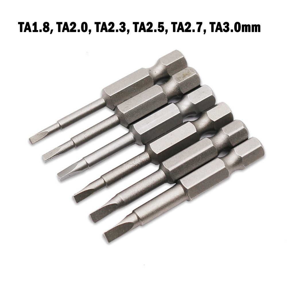 6 Pcs 6.35mm Hex Shank Triangle Head Bit Triangle Screwdriver Bits 50mm ...
