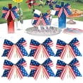 6 Pcs 6 Inch Patriotic Tree Bows, Red Blue White American Flag ...