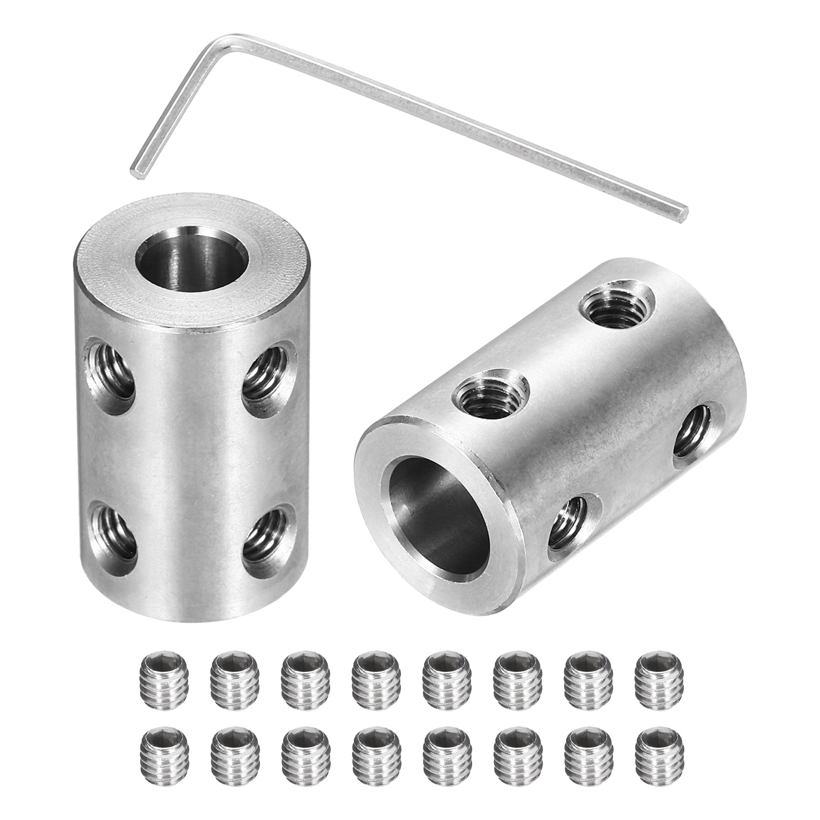 6 Pcs 6mm to 8mm Shaft Coupler Connector L22mm x D14mm Rigid Coupling ...