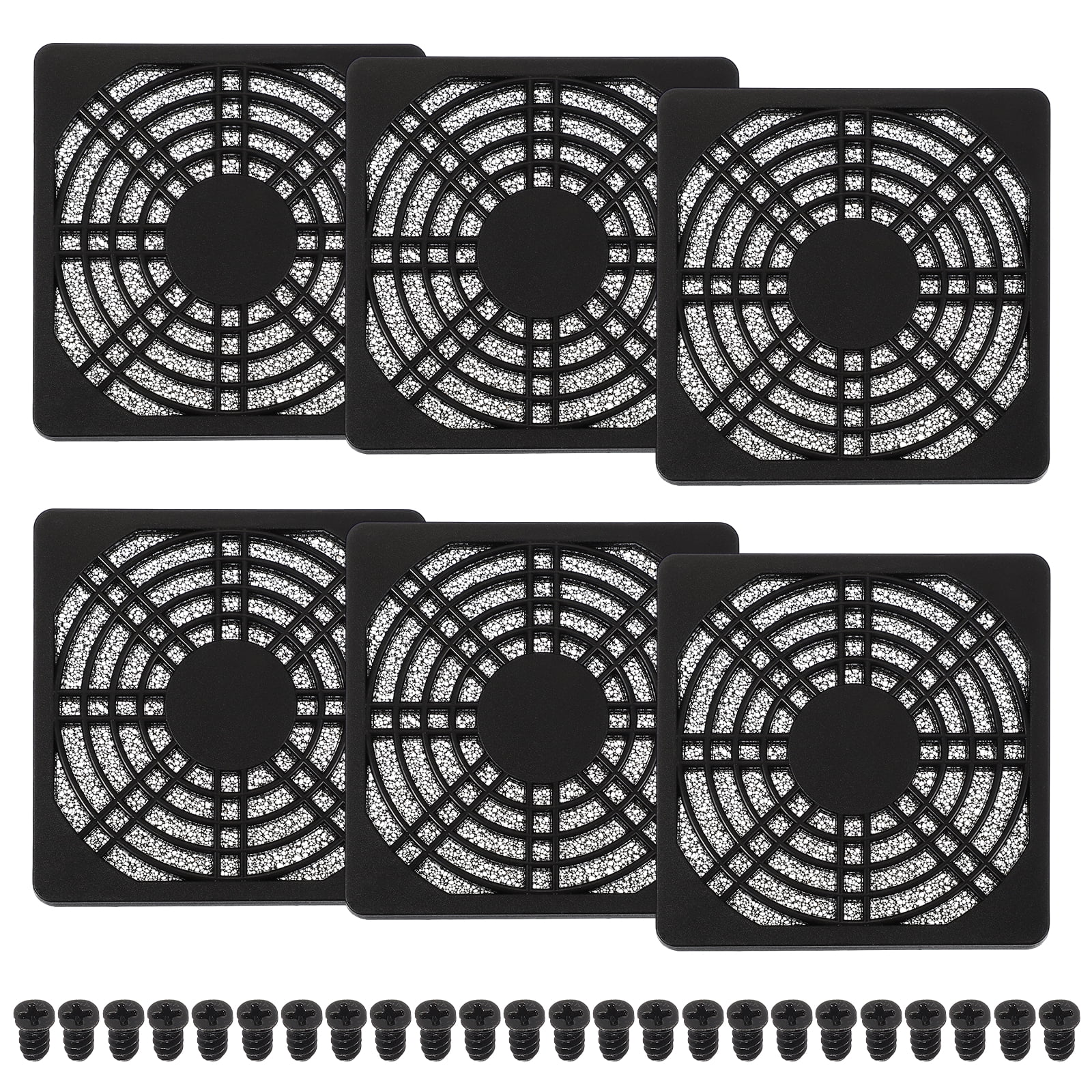 6 Pcs 80mm Fan Filter Grill Plastic Ventilation Grill Cover with Screws ...