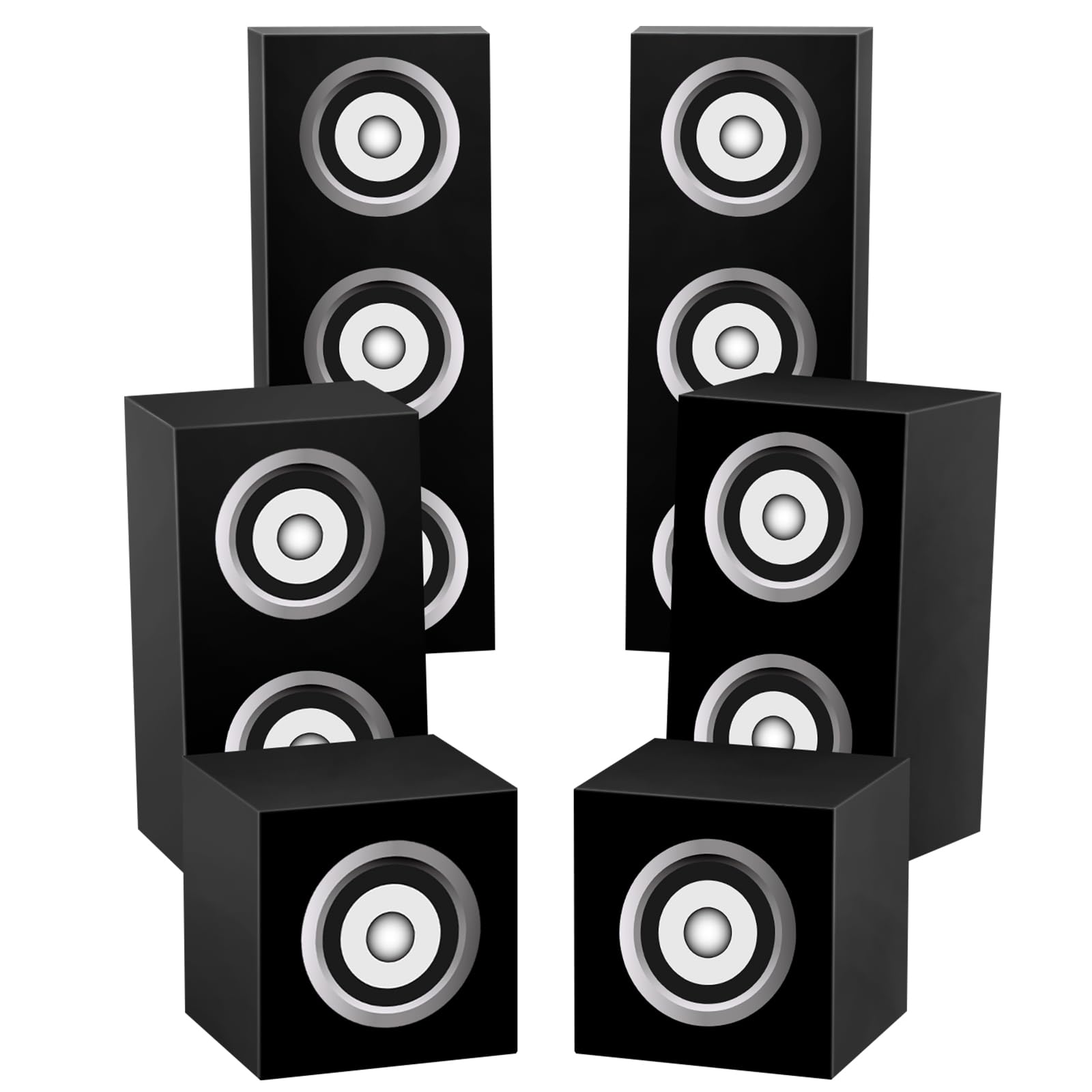 6 Pcs 80s CORNET 90s Party Boxes Hip Hop Party Decorations Large Paper ...