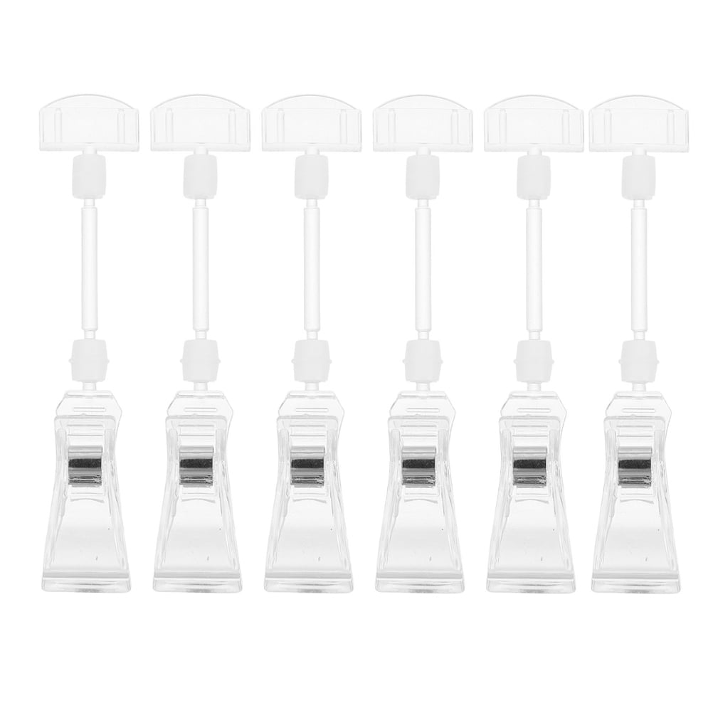 6 Pcs Acrylic Advertising Folder Clip Label Holder - Walmart.com