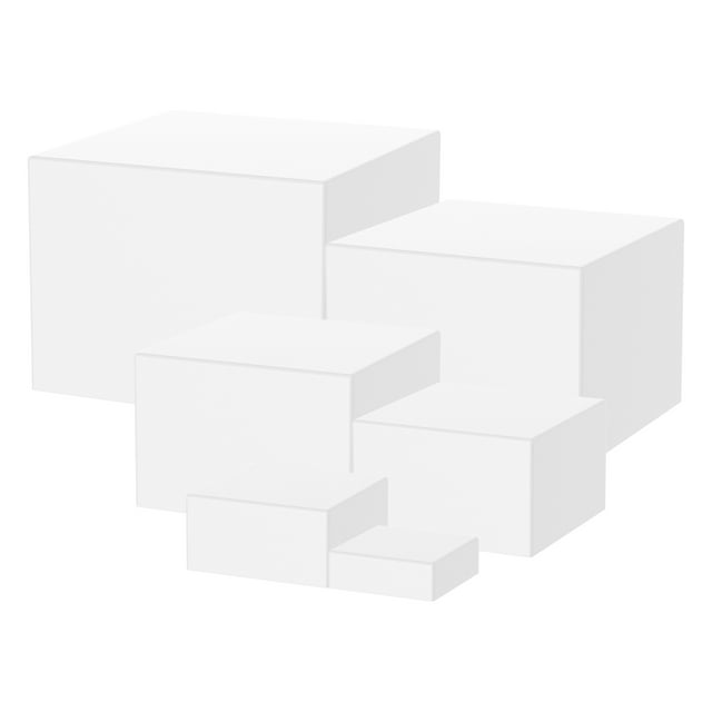 6 Pcs Acrylic Box with Hollow Bottom 6 Different Sizes Buffet Risers ...