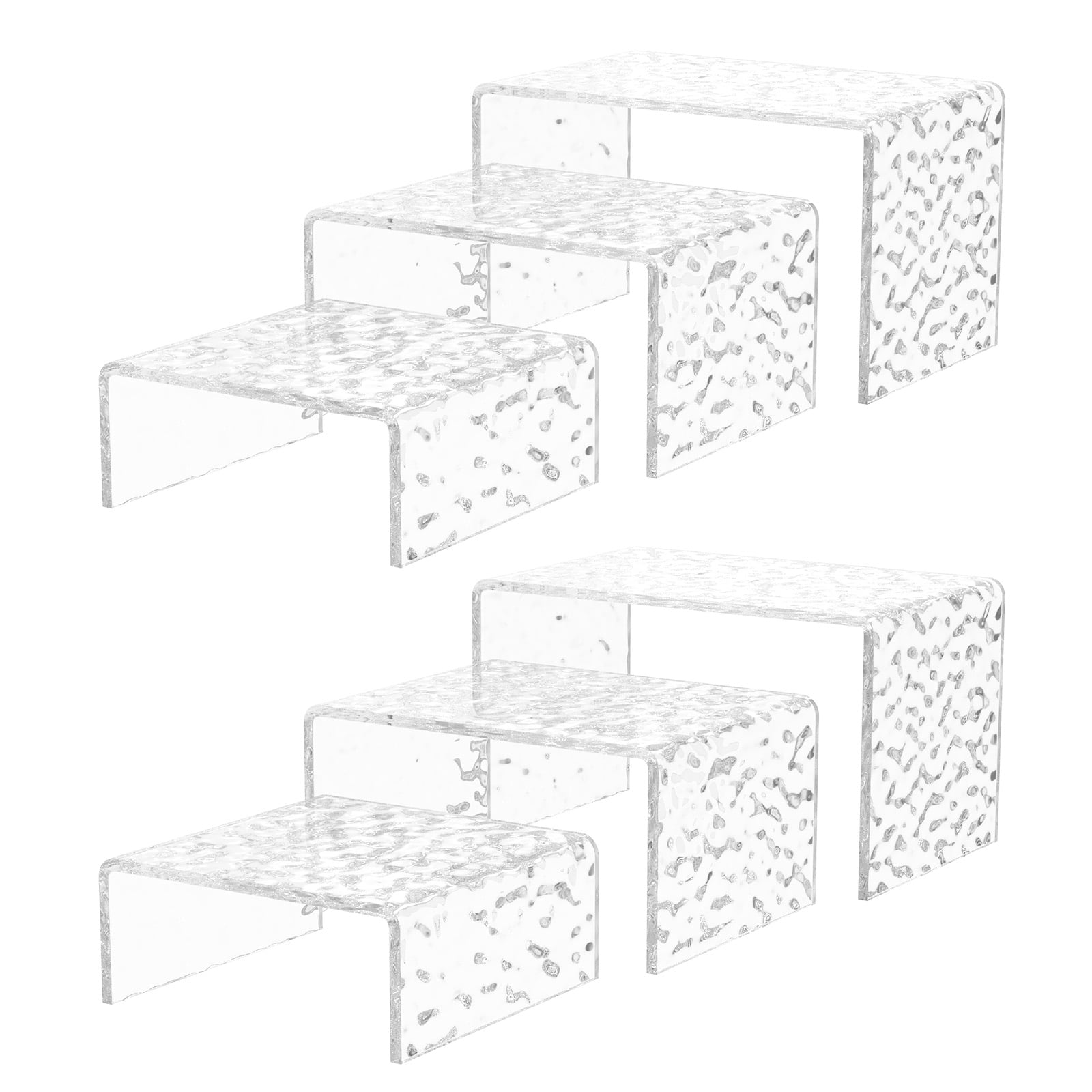 6 Pcs Acrylic Risers Clear Acrylic Display Stand 3 Sizes Study Risers ...