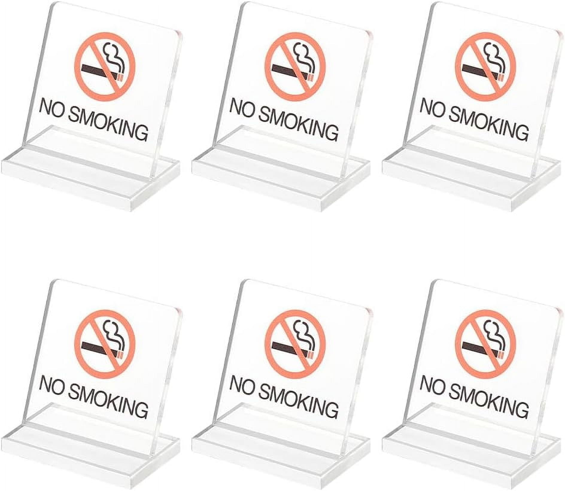 6 Pcs Acrylic No Smoking Table Signs Non-Smoking Desk Logo Indicator No ...