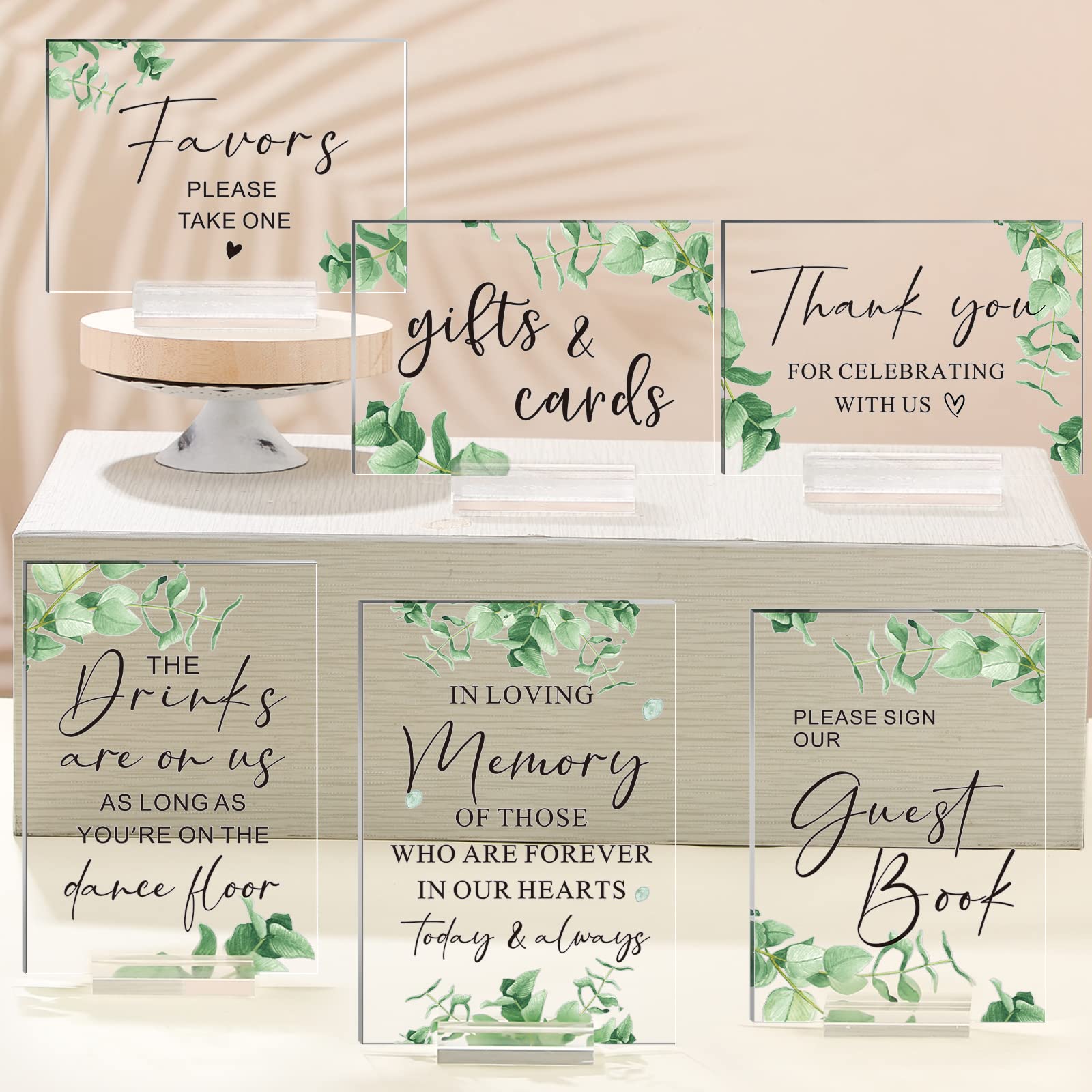 6 Pcs Acrylic Wedding Reception Signs ATT1Clear Table Decoration Signs ...