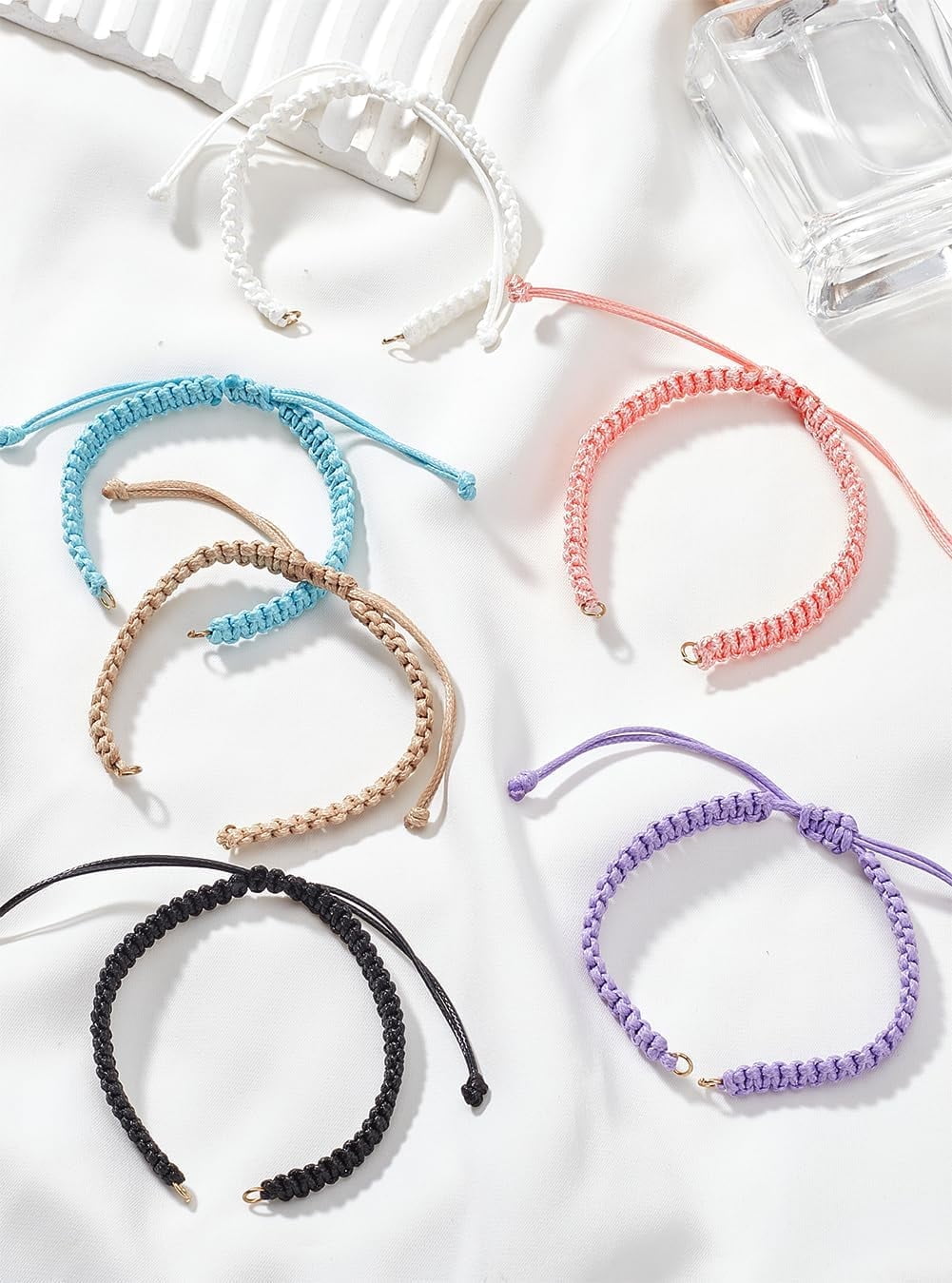 6 Pcs Adjustable Cord Bracelet Making Cord DIY Friendship String Nylon ...