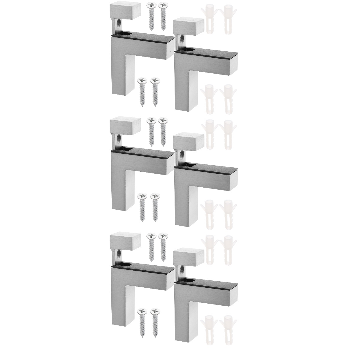 6 Pcs Adjustable Glass Clip Cabinet Shelf Stand Metal Brackets Wall ...