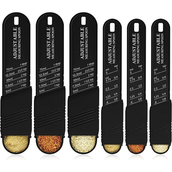 6 Pcs Adjustable Measuring Spoon Plastic Tablespoon and Teaspoon Set ...