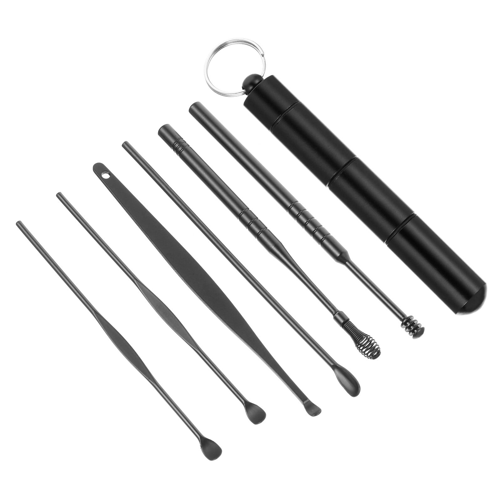 6 Pcs Adult Ear Pick Scraper Earwax Removal Kit Earplugs Black ...