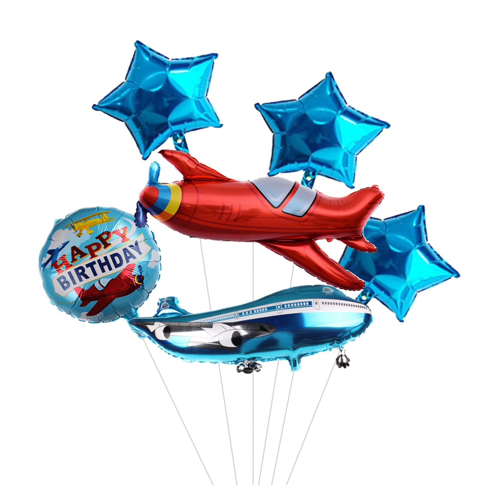 6 Pcs Airplane Balloons,Aviator Adventure Airplane KKS1 Theme Balloons ...