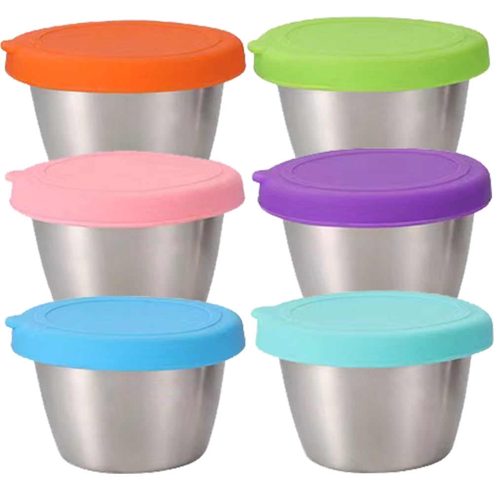 6 Pcs Airtight Sauce Cups Mini Boxes Seasoning Seal Salad Container for ...