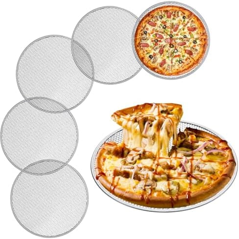 6 Pcs Aluminum Alloy Pizza Screen, 12 Inch Pizza Tray Pizza Pan for ...