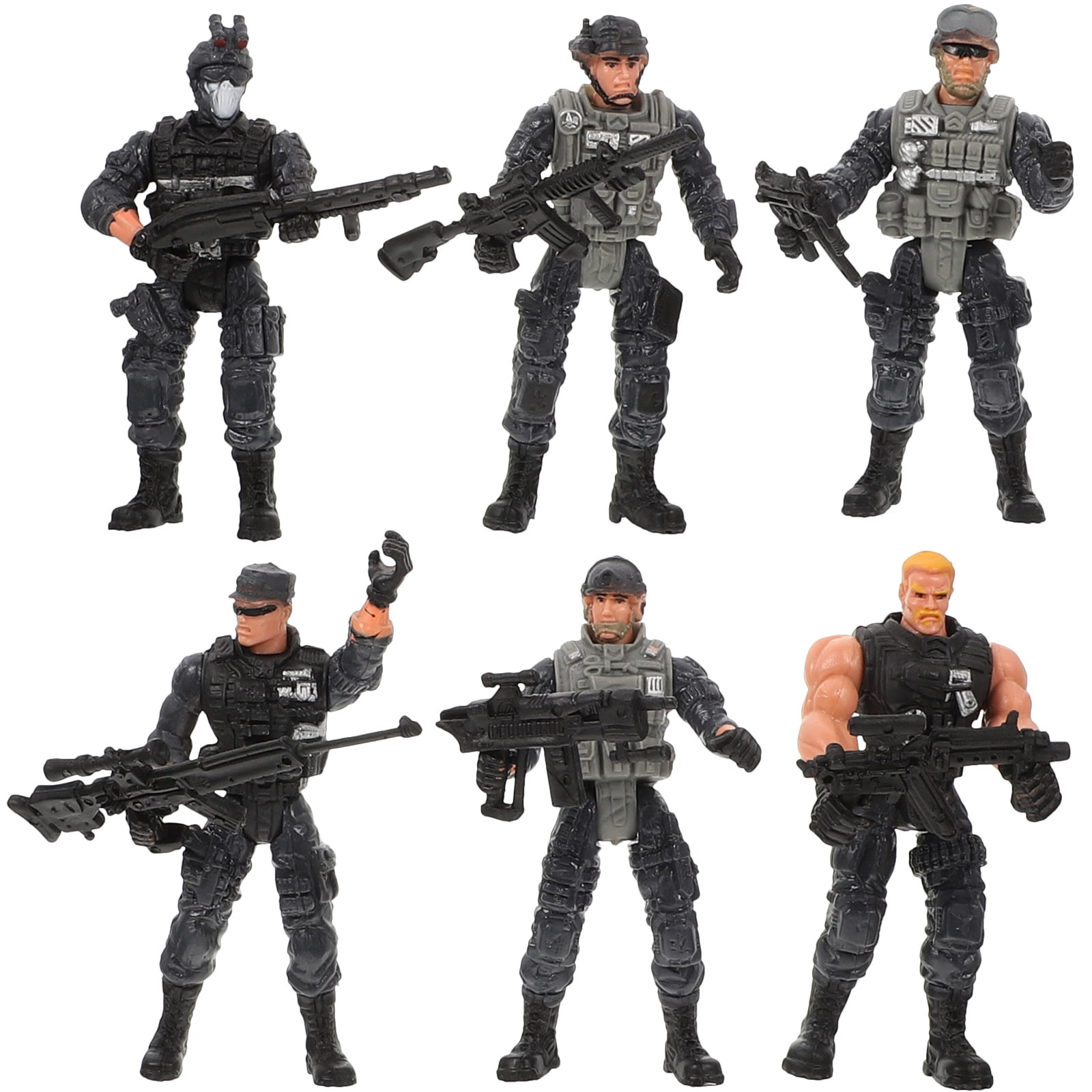 6 Pcs Army Men Action Figures Toy Soldiers Model Flexible Toys Models ...