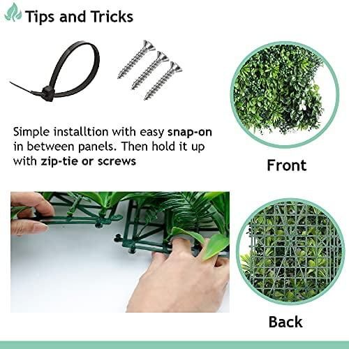 6 Pcs Artificial Boxwood Panels 40"x40" Greenery Wall Topiary Hedge ...