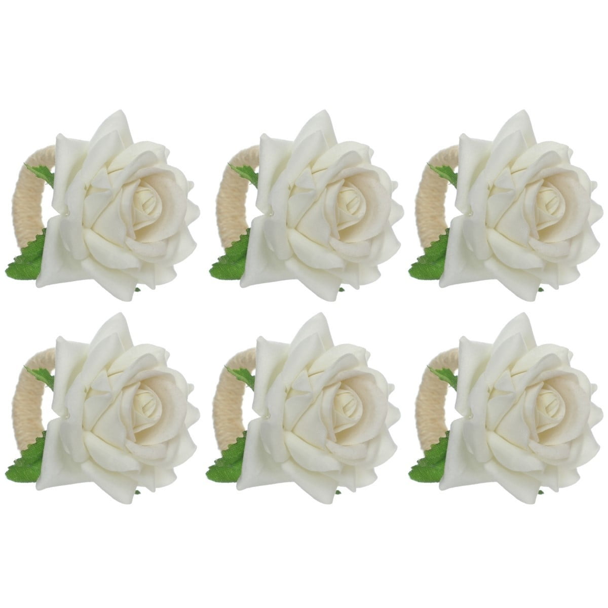 6 Pcs Artificial Flower Napkin Rings for Valentine Day Wedding Dinner ...