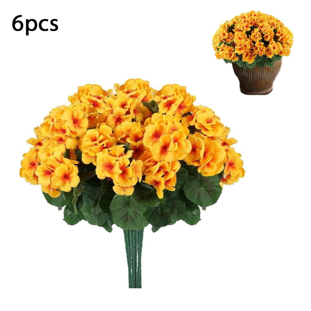 6 Pcs Artificial Geranium Flowers for Outdoors Geranium Silk Red Flower ...