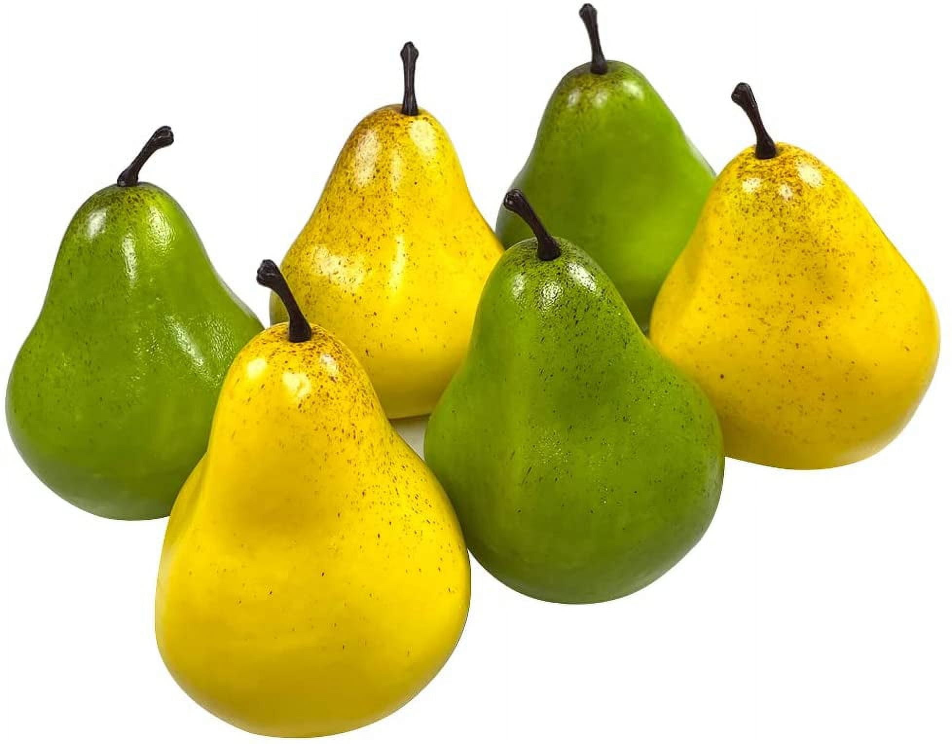 6 Pcs Artificial Pears Set, Lifelike Fake Pear Yellow Pears Artificial ...