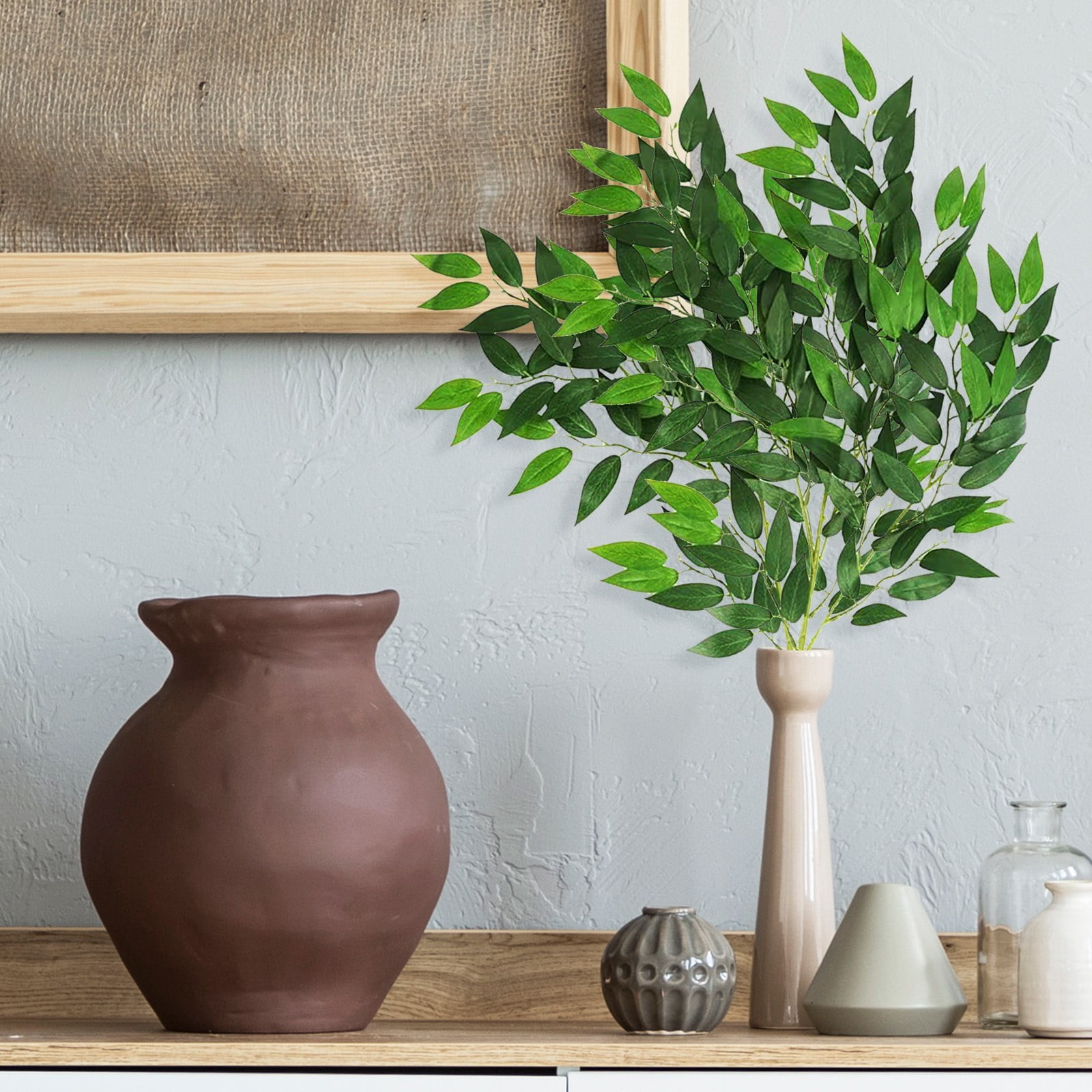 6 Pcs Artificial Plants, Artificial Italian Ruscus Greenery Stems, Faux ...