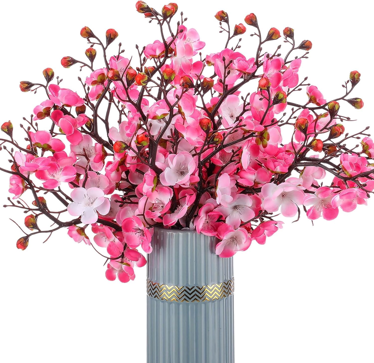 6 Pcs Artificial Plum Blossom Faux Flowers Silk Simulation Bouquet ...