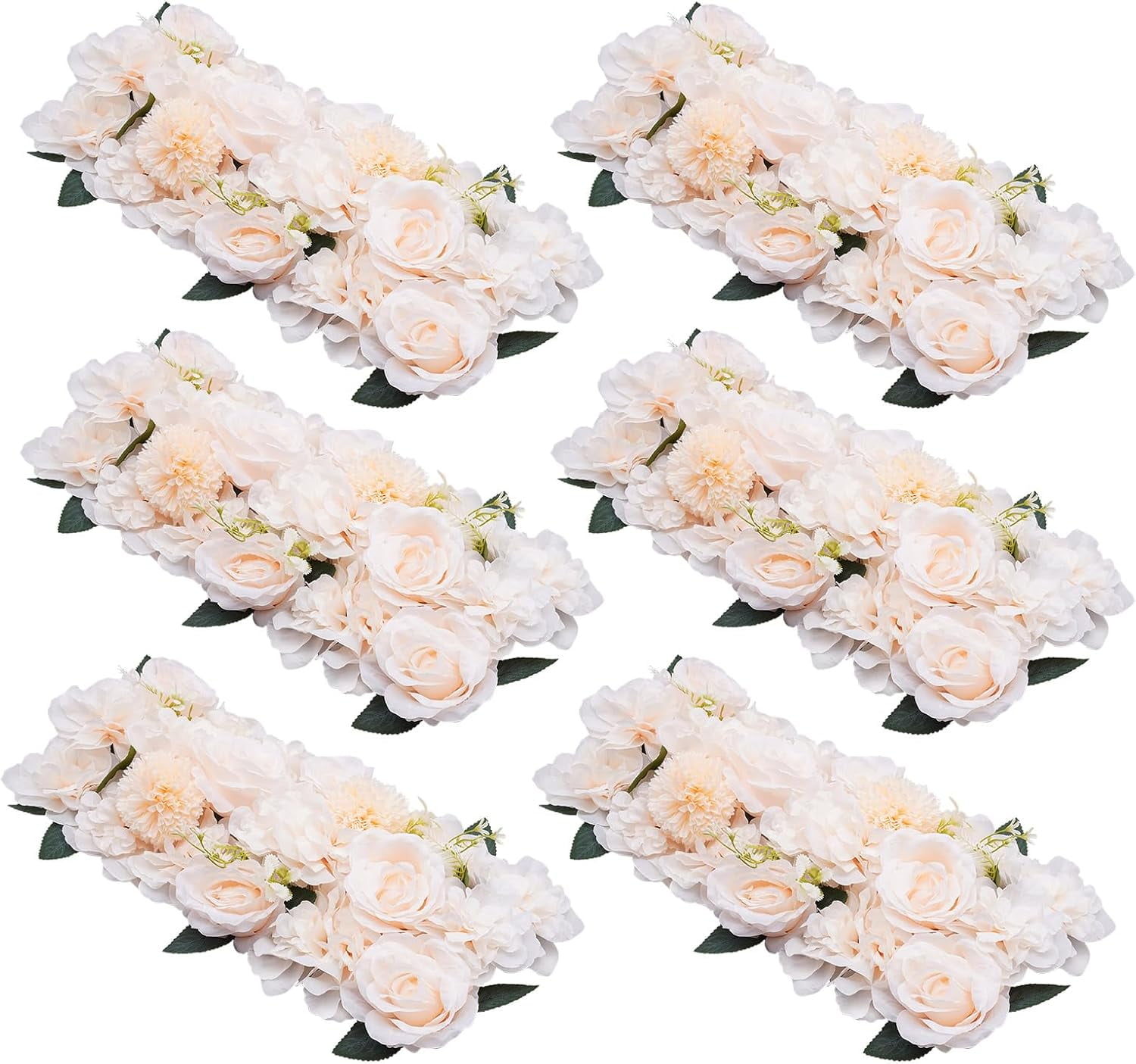 6 Pcs Artificial Rose 20.5in Wedding Dining Table Silk Flower ...