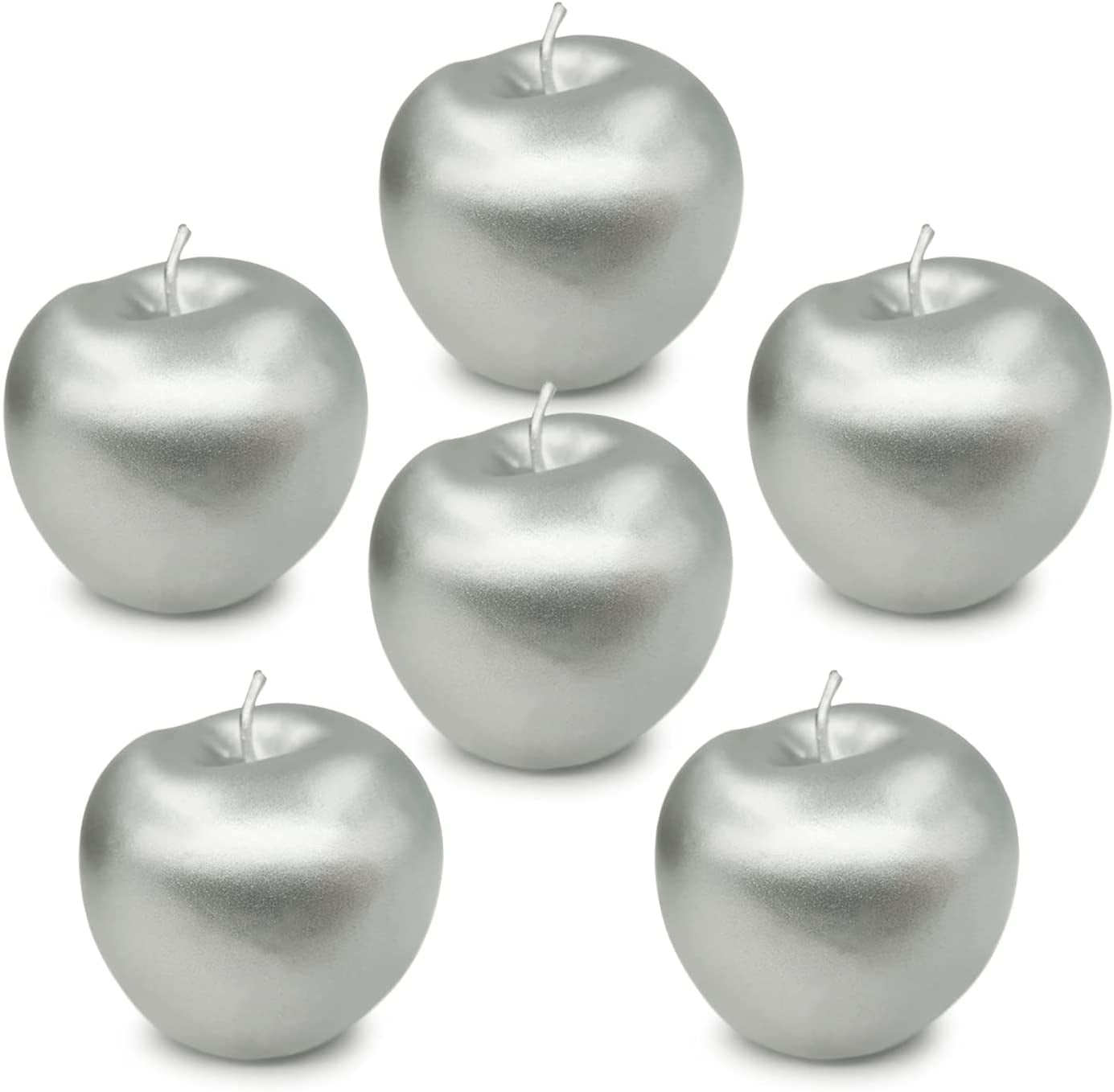 6 Pcs Artificial Silver Apples Silver Fruit Crafts Home Decoration ...