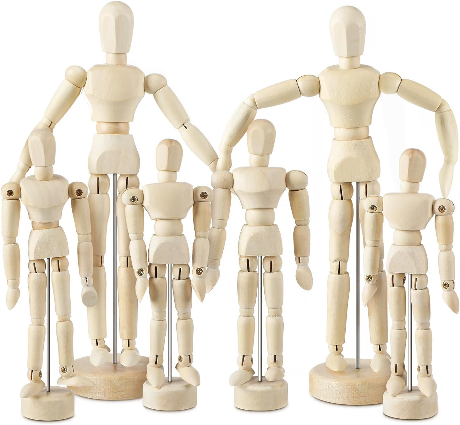 6 Pcs Artist Mannequin Model Wooden Manikin Drawing Moveable Figure ...