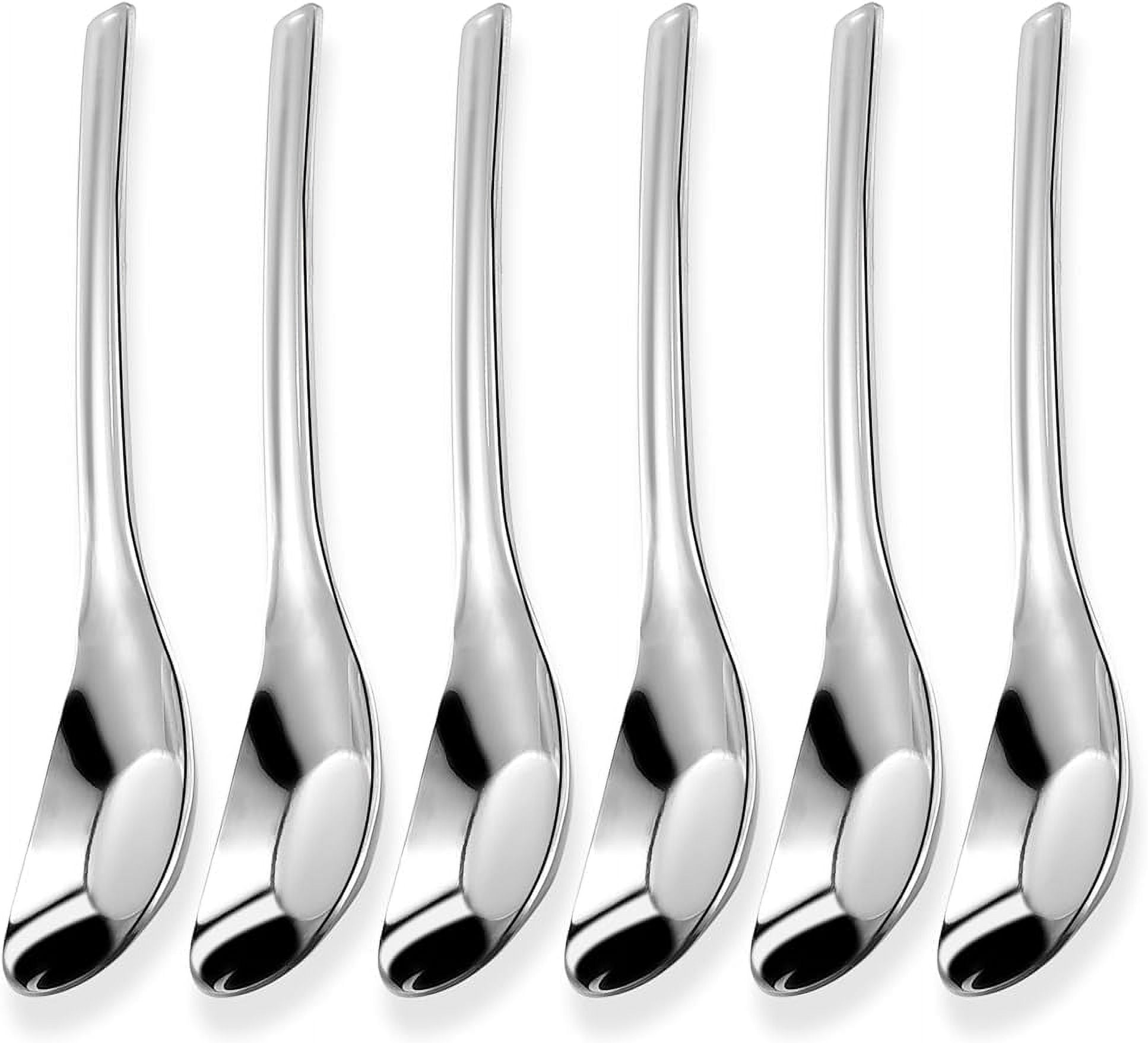 6 Pcs Asian Soup Spoon 18/10 Staninless Steel Chinese Spoons, 7 inch ...