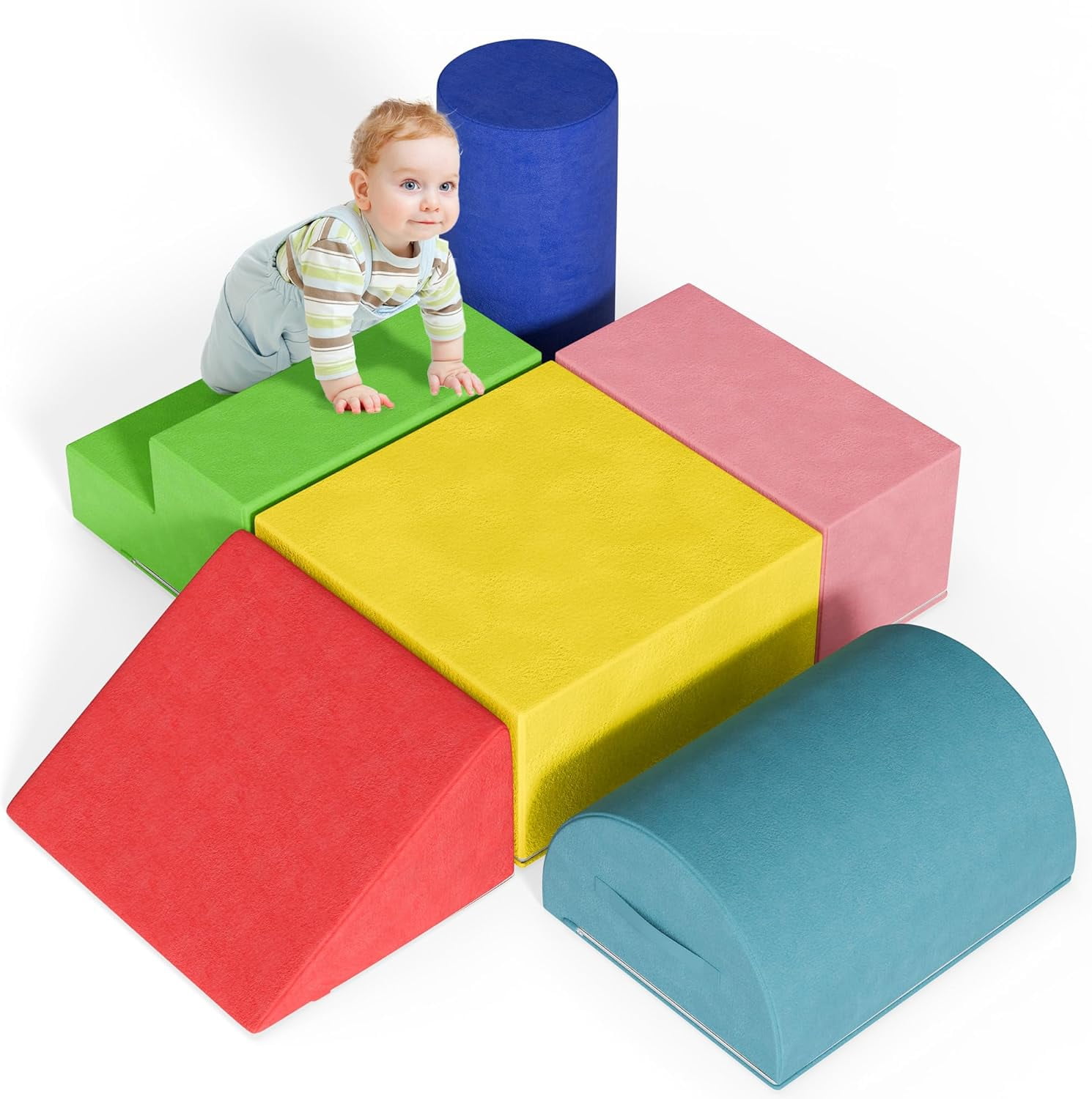 6 Pcs Baby Climbing Blocks,Foam Climbing Blocks for Toddlers 30D Ultra ...